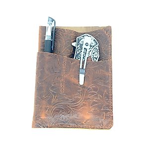 JJNUSA Leather EDC Pocket Organizer with 4 Pouch Men Handmade Sheath Knife Holster Pouch Wallet Multitool Sheath for Notebook Field Notes