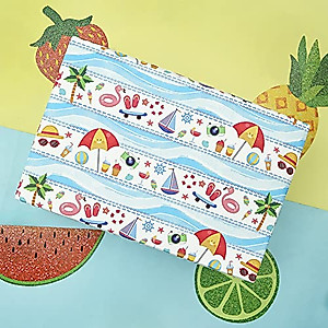 Beach Themed Gift Wrapping Paper,Summer Birthday Kraft Wrapping Paper 4 Sheet Hawaiian Sun Shell Coconut Ice Cream Gift Wrap Art Paper for Boys Girl Baby Shower Summer Luau Beach Party,28 x 20 Inch