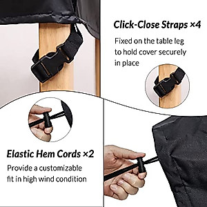 YJHome Outdoor Table Covers Waterproof Rectangle Patio Furniture Covers, Outdoor Table and Chair Set Covers, Heavy Duty Sectional Sofa Set Covers UV Resistant Large (Rectangular 126L x 63W x 28H)