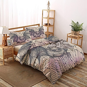 AopGlyvyr Horror Bat Duvet Cover California King Size, Spider Web Comforter Cover, Halloween Bedding Set, Breathable Duvet Cover with Zipper Closure, 3 Pieces, 1 Duvet Cover and 2 Pillowcase