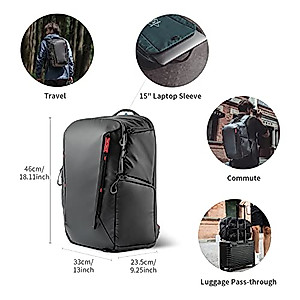 PGYTECH OneMo Lite Camera Backpack 22L for DJI, Sony, Canon, Nikon, OSMO Action/Pocket, DSLR/SLR Mirrorless, Drone, Camera Tripod Photographer Bag Gift