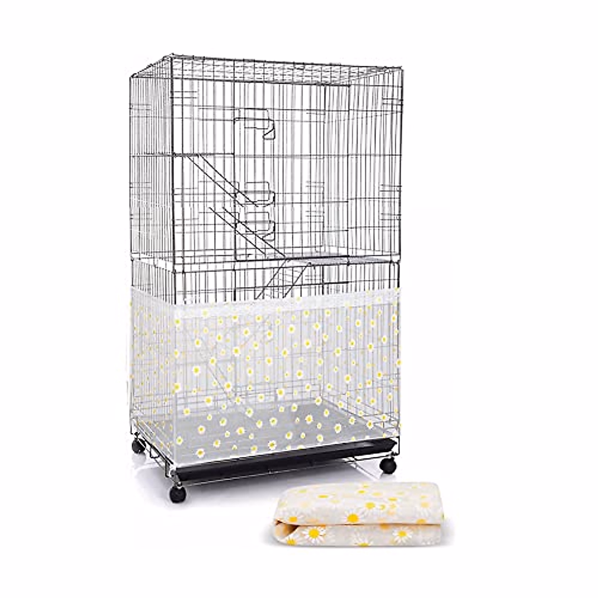 Adjustable Bird Cage Seed Catcher Seeds Guard Dust-Proof Universal Birdcage Accessories Parrot Nylon Mesh Net Cover Stretchy Skirt Traps Cage Basket Soft Airy Gauze