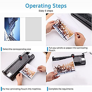 300 Pack 3 Mil Thermal Laminating Pouches, Plastic Laminating Sheets, 9 x 11.5 Inch, 5 x 7 Inch, 4 x 6 Inch, 3.7 x 5.3 Inch, 2.2 x 3.7 Inch for Letter, Photo, Note, ID Badge and Business Card Sizes