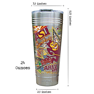 Catstudio Arizona State University Collegiate Thermal Tumbler | Triple Wall Insulation With Non Slip Bottom | Great College Travel Cup for Water, Coffee, Tea, or Smoothies