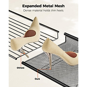 Pipishell 5-Tier Shoe Rack for Entryway and Small Spaces with Wooden Top & Metal Frames, Shoe Storage Organizer with Adjustable Storage Shelves, PISRB4V