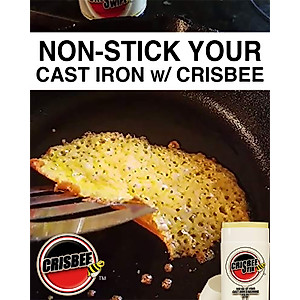 Crisbee Puck® Cast Iron and Carbon Steel Seasoning - Family Made in USA - The Cast Iron Seasoning Oil & Conditioner Preferred by Experts - Maintain a Cleaner Non-Stick Skillet