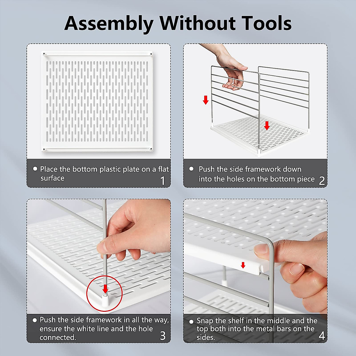 WANCHIY Upgraded Cabinet Organizers and Storage -Divided Compartment Holder for Plastic Bag, Wrap, Foil, Snack and Box for Kitchen Organization and Storage-Under Sink Organizers and Storage Suitable