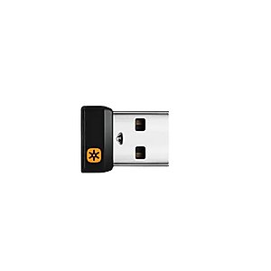 Logitech USB Unifying Receiver, 2.4 GHz Wireless Technology, USB Plug Compatible with all Logitech Unifying Devices like Wireless Mouse and Keyboard, PC / Mac / Laptop - Black