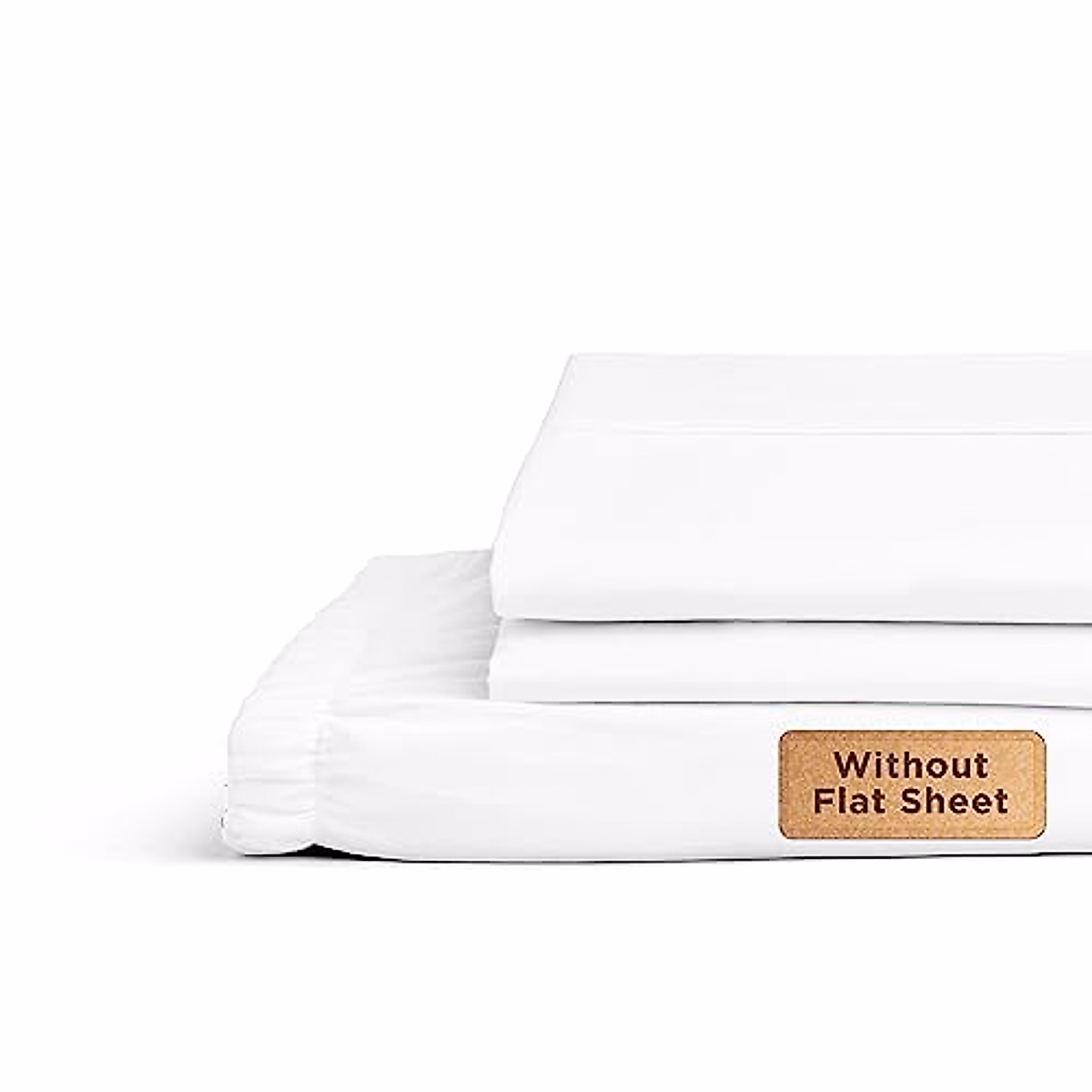 Linen Home 100% Cotton Percale Fitted Sheet Set King Size, White, Deep Pocket, 3 Piece - 1 Deep Pocket Fitted Sheet and 2 Pillowcases, Crisp Cool and Strong Bed Linen