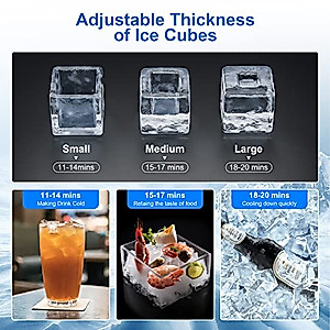 Kismile Commercial Ice Maker Machine,100Lbs/Day,45 Cubes/Batch in 11-20 Mins,Stainless Steel Freestanding Ice Maker with 2 Self-Cleaning,Water Inlet Modes for Home/Restaurant/Bar/Cafe
