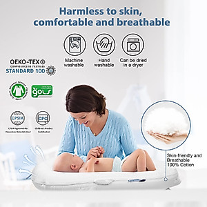 Baby Nest Cover for Dockatot Deluxe+ Docks | MEXXI 100% Hypoallergenic Cotton Newborn Lounger Cover | (Cover Only) (White)