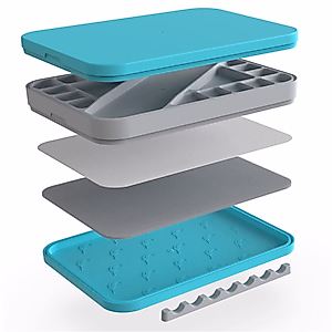 WetNDri Paint Tray Pallet for Painting. Stay Wet Palette for Acrylic Miniature Painting Kit. 50pc Pallet Paper 2 Sponge Warhammer 40K Model Paint Brush Holder Paint Mixing Storage Container with Lid