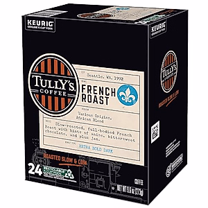 Tully's Coffee French Roast, Single-Serve Keurig K-Cup Pods, Dark Roast Coffee, 24 Count
