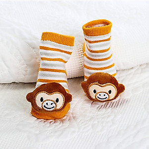 Lil' Llama Baby Rattle Socks - Rattle Socks for Baby Boy & Girl - Rattle Animal Socks - Baby Socks with Rattles - Baby Sock Rattles
