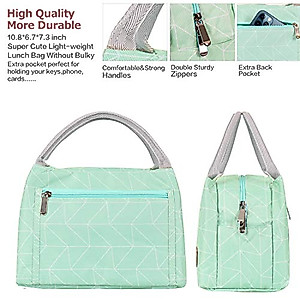 iLOME Insulated cooler lunch bag for lunch, Waterproof Lovely Canvas Lunch Bag, Perfect size lunch bag for lunch box for Men & Women Work Picnic or Travel