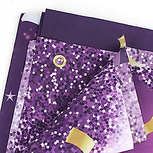 HAMIGAR 6x4ft Happy 17th Birthday Banner Backdrop - 17 Years Old Birthday Decorations Party Supplies for Girls - Purple