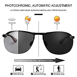 YIMI Polarized Photochromic Driving z87 Sunglasses For Men Women Day and Night safety glasses (photochromic/Black)