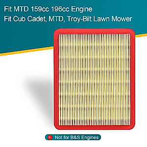 Emmawin 2 Pack 951-15245 Air Filter for Cub Cadet MTD 159cc 196cc Engine Lawn Mower, Replace Air Filter 751-15245