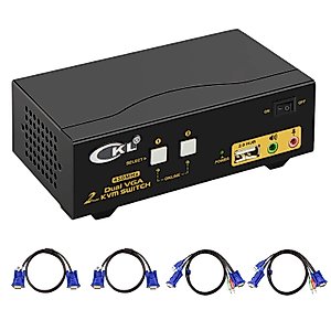 CKL VGA KVM Switch 2 Port Dual Monitor Extended Display (CKL-822UA)