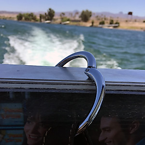 Clipa Bag Hanger - Polished Hematite PVD - The Ring That Opens Into a Hook and Hangs in Just 1/2" of Space, Holds 33 lbs., 3 yr. Warranty