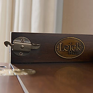 Leick Home Riley Holliday Computer Desk with Dropfront Keyboard Drawer, Furniture, Espresso/Gold