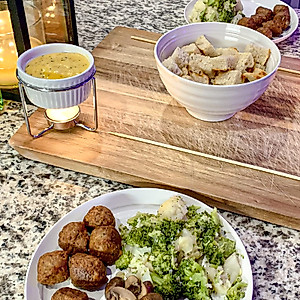 Luvan 4 Pieces Butter Warmers,Butter Warmers For Seafood with 20 Pieces Tealight Candles,Ceramic Butter Warmer Set for Chocolate or Cheese,Fondue- Dishwasher Safe,Microwave Safe, Oven Safe