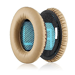 Jecobb Replacement Ear Pads Kit Ear Cushions for Bose QuietComfort 2, Quiet Comfort 15, QuietComfort 25, QC 35, Ae2, Ae2i, Ae2w, Sound True, Sound Link (Around-Ear Only) Headphones (Apricot)