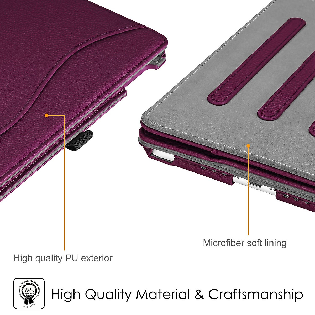 Fintie Case for iPad Mini 4 - [Corner Protection] Multi-Angle Viewing Folio Smart Stand Protective Cover with Pocket, Auto Wake/Sleep, Compatible with iPad Mini 5th Gen 2019 (Purple)