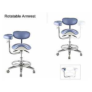 BoNew Deluxe Dental Saddle Chair Medical Stool PU Leather High Density Height Adjustable