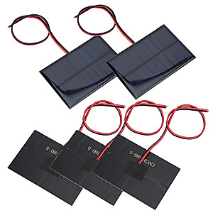5Pcs DC 5V Solar Panel Module with 30cm/11.8in Cable Weatherproof Charging
