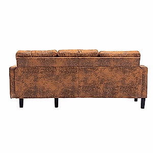 Eafurn L-Shaped Sectional w/Pull Out Bed & Storage Space,Comfy Sleeper Chaise, 3-seat Upholstered Convertible Corner Sofa & Couches, Suitable for Living Room, Coffee