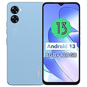 UMIDIGI G3 MAX （8+128GB Android 13 Unlocked Cell Phone,50MP Ultra-Clear AI Camera Smartphone,6.6-inch FHD Display Android Phone,5150mAh Massive Battery Mobile Phone Support Expandable Up to 1TB