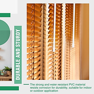 Bokon 2 Pieces PVC Blind Wand White Vertical Blinds Rod Replacement Parts Blind Wand with Hook and Handle Blind Opener Stick Curtain Wand Tilt Rod for Windows Accessory (12 Inch)