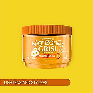 Manzanilla Grisi Chamomile, Styling Hair Gel, Keep your Hairstyle, brighten Naturally, Non-Alcohol Non-Residues 2-Pack of 14 Oz Jars.