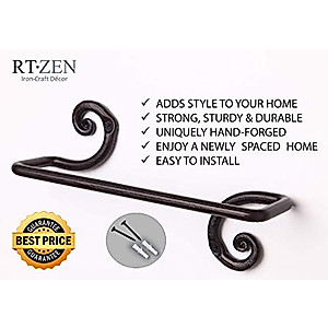 RTZEN Wrought Iron Bathroom Accessories Set, Decorative Hand Towel Bar and Body Towel Bar Hanger