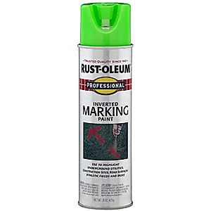 Rust-Oleum 207464 Professional Inverted Marking Spray Paint, 15 oz, Fluorescent Green