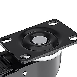 Wheels for Furniture, Brake Heavy Duty Caster Wheels, Castor Wheels Heavy Duty Swivel Trolley Furniture Caster with Brakes, for Trolleys, Industrial Use and Moving Furniture, 4 Pieces Castor Wheel (C