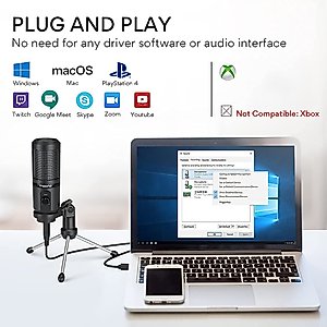 MAONO USB Gaming Microphone, PC Computer Condenser Mic with Gain for Recording, Podcasting, Streaming, YouTube, Twitch, Skype, Compatible with PS5 PS4 Mac Laptop Desktop (PM461TR)