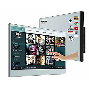 elecsung 22 inch Touchscreen Smart Mirror TV for Bathroom IP66 Waterproof Television with Integrated HDTV(ATSC) Tuner Full HD 1080P with Wi-Fi