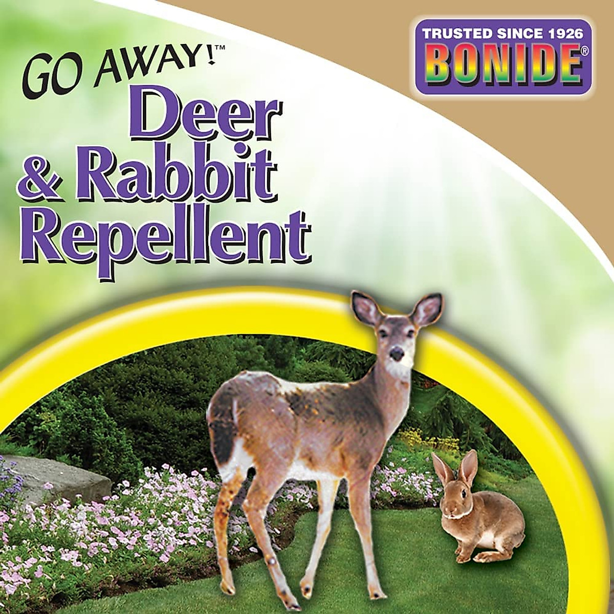Bonide Go Away! Deer & Rabbit Repellent Granules, 3 lb. Ready-to-Use, Deter Deer from Garden, Flowers & Plants