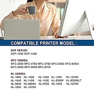 DOPHEN 1 Pack TN-540 TN540 Black Toner Cartridge Replacement for HL-1030 1240 1250 1270N 1440 1200 1450 8350P 9650 9650N 1430 9750 1870N 1650 1670N 8350NLT 1850 Printer.