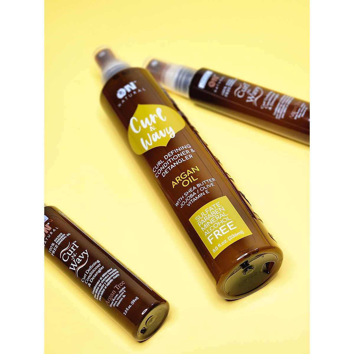 On Natural On Curl & Wavy Curl Defining Conditioner & Detangler, Argan Tree, 8oz, 8 Oz