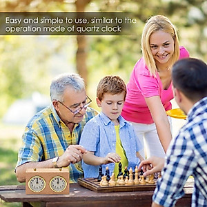 Feilengs Chess Timer Wooden, Mechanical Chess Clock, Professional Master Tournament Analog Chess Clock Timer, Portable Countdown Clock for Board Games