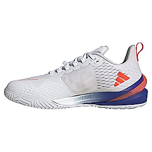 adidas Men's Adizero Cybersonic Tennis Shoe, White/Black/Solar Red, 13