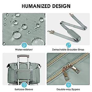 WANDF For Spirit Airlines Personal Item Bag 18x14x8 Travel Duffel Bag with TSA Approved Quart Size Bag & Shoes Bag Weekender Overnight Bag Carry-on Luggage for Women (Grey）