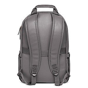 Simple Modern Vegan Leather Backpack for Women & Men | Mini Backpack Purse for Girls and Boys Cute Small Faux PU Leather Travel Bag for Work | Legacy Collection | Medium (17" tall) | Gray