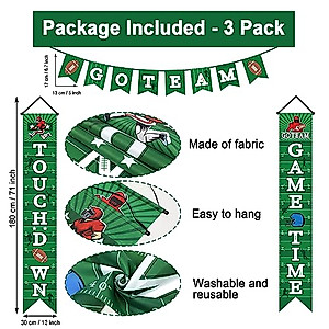 Football Decorations Football Porch Sign Banner Welcome Hanging Door Banner for Sport Theme Party Football Game Time Festival Party Supplies