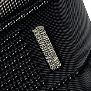 American Tourister Stratum 2.0 Hardside Expandable Luggage with Spinners, Jet Black, 2PC SET (Carry-on/Medium)