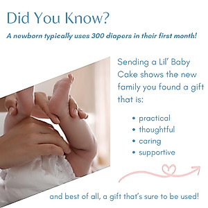 Lil' Baby Cakes Boy Blue Diaper Cake - Makes a Beautiful Baby Gift - Adorable and Practical Handmade Baby Gift with 42 Swaddler Diapers Size 1-10 in x 12 in