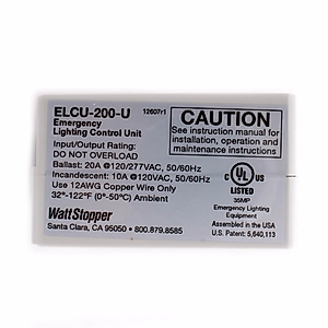 Watt Stopper ELCU-200-U Emergency Lighting Control Unit, 120/277-Volt, 20-Amp ARRA-Compliant